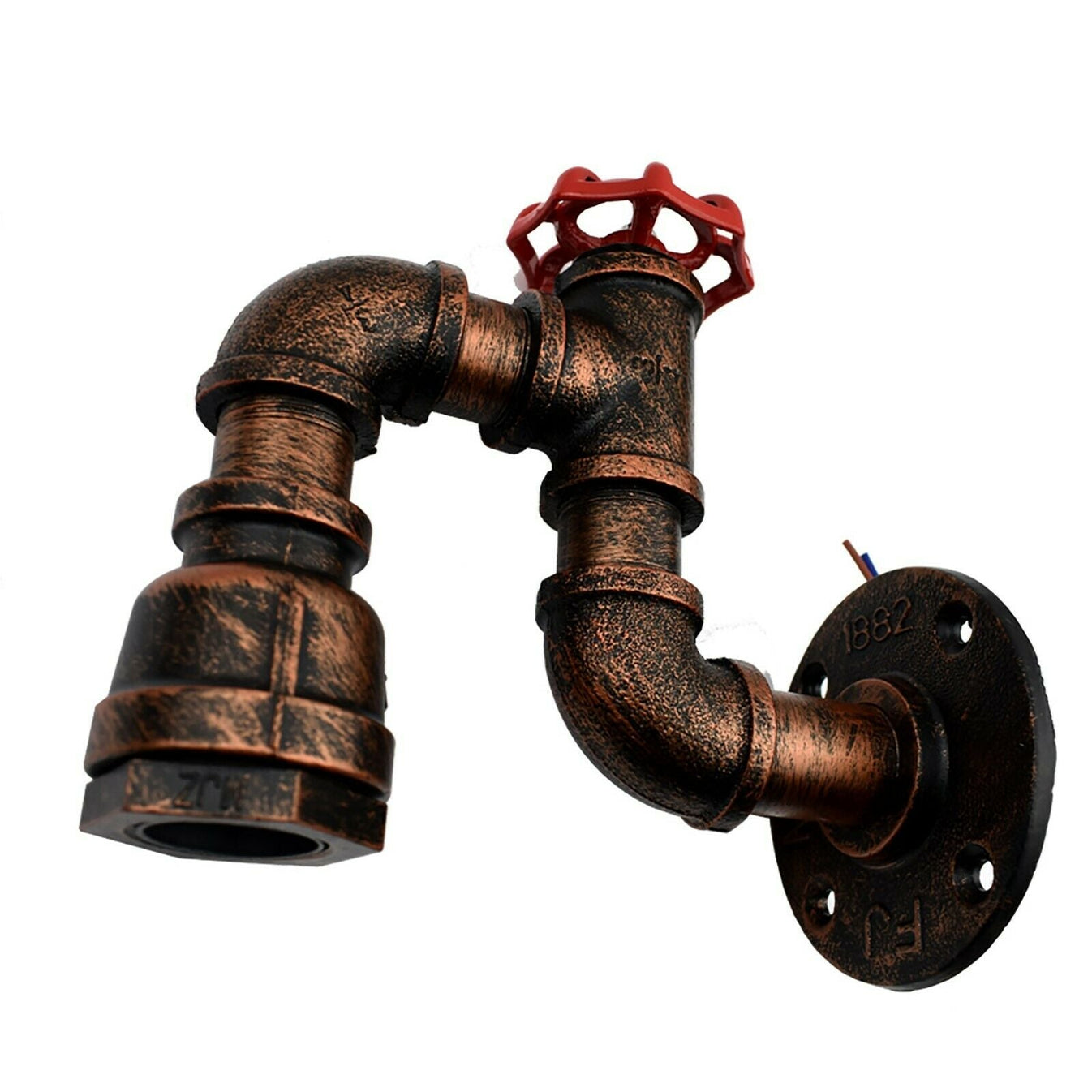 Modern Water-Pipe Wall Sconce Lamp in Rustic Red – Relicelectrical