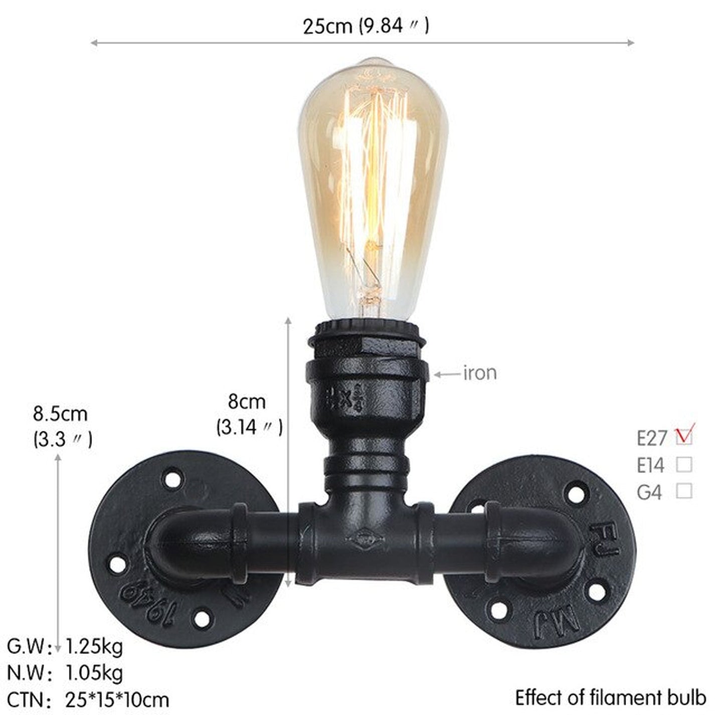 Rustic Red Pipe lighting Fixtures & Indoor Wall Lighting – Relicelectrical