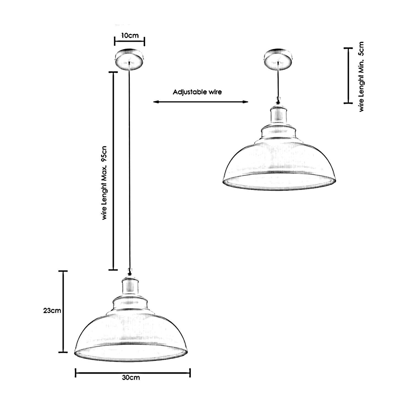 Industrial Metal Curvy Hanging Pendant Light – Relicelectrical
