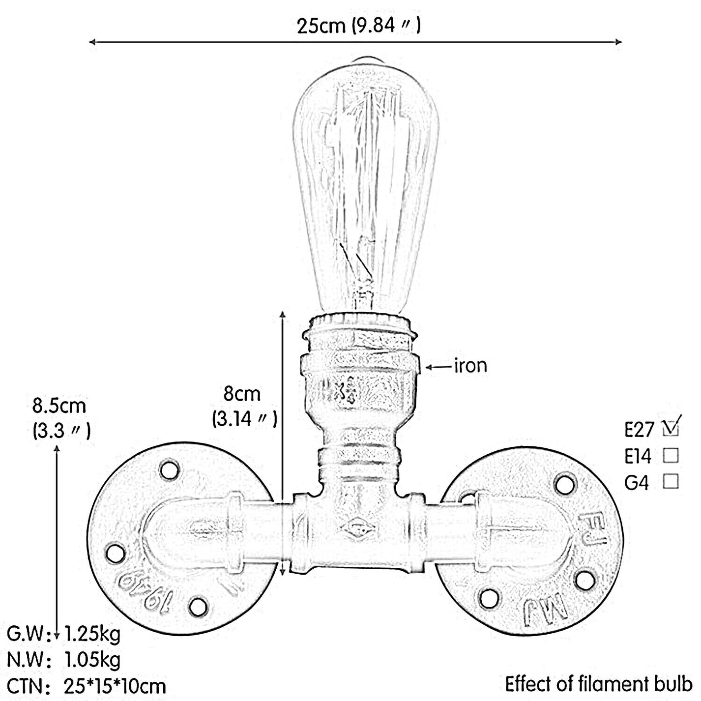 Rustic Red Pipe lighting Fixtures & Indoor Wall Lighting – Relicelectrical